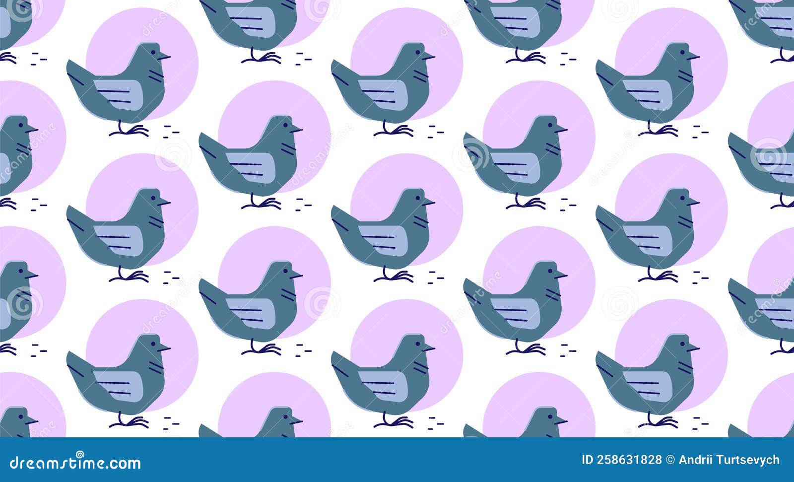 Minimalist Clipart of Pigeon, Modern Flat Style Vector Seamless Pattern ...