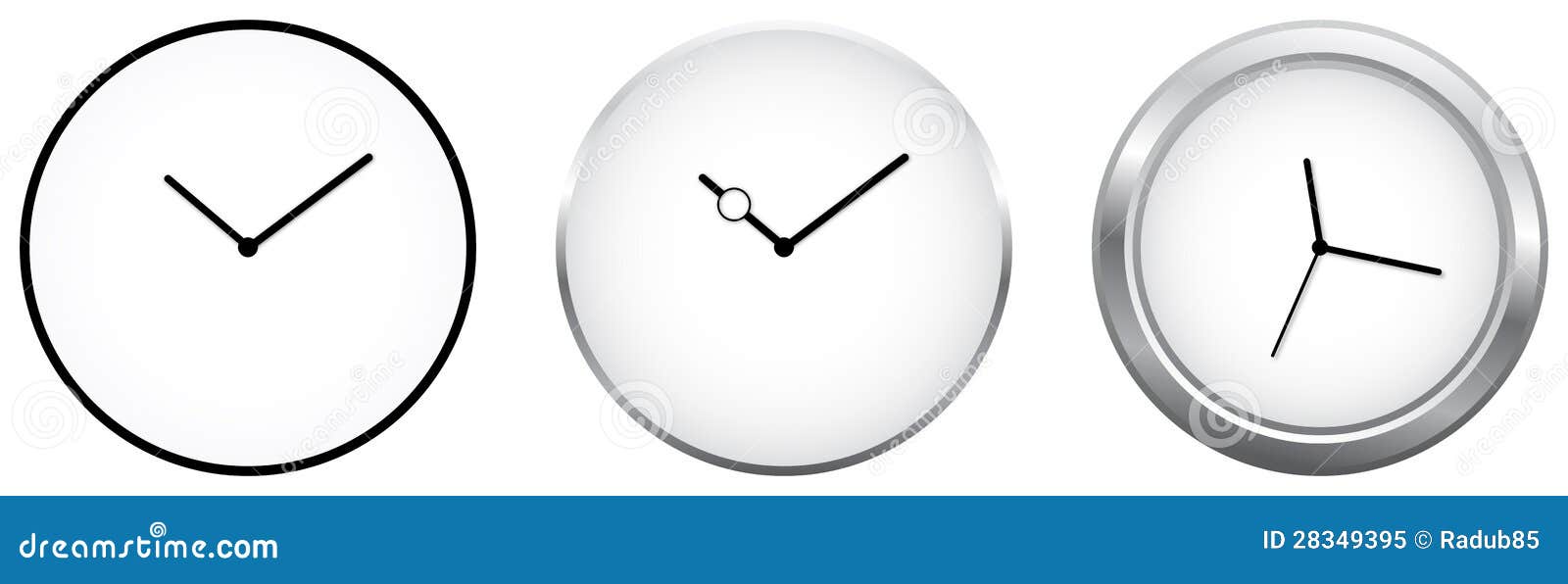 Minimalist Clocks stock illustration. Illustration of hours - 28349395