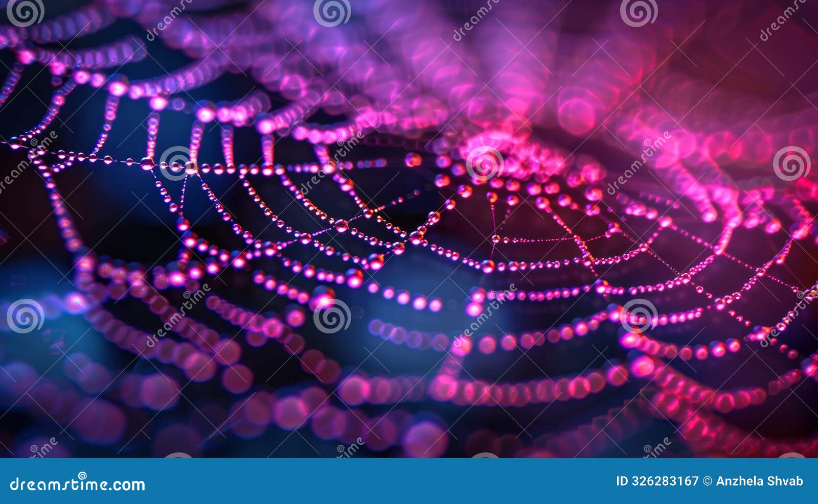 Minimalist Close Up of Neon Spider Web Threads in Flat Lay Composition ...