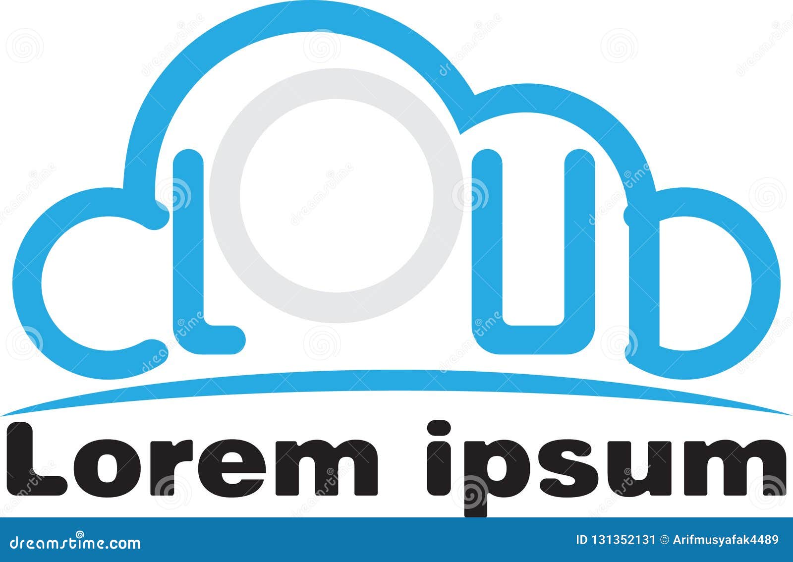 Minimalist cloud logo stock vector. Illustration of networks - 131352131