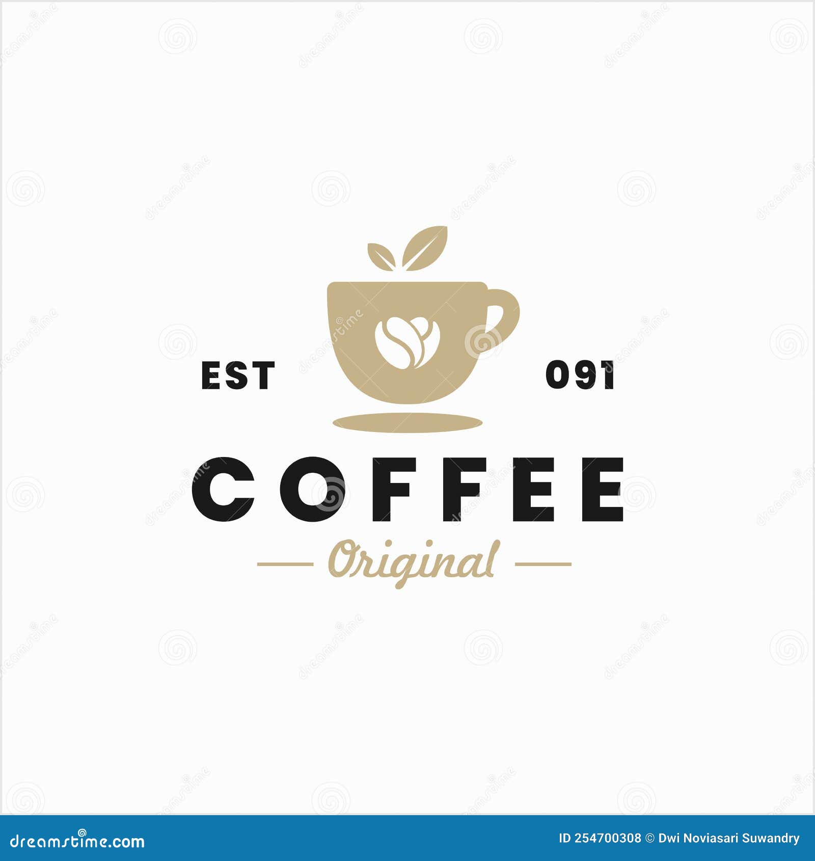 Minimalist Coffee Cup Logo Badge Style Stock Vector - Illustration of ...