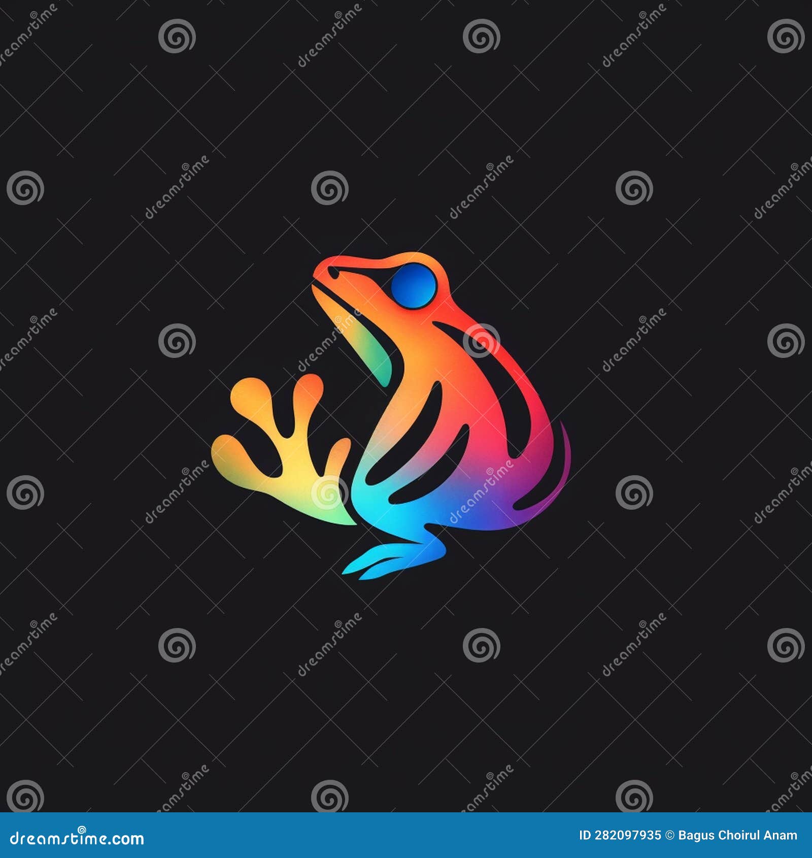 Minimalist Colored Frog 2D Illustration Stock Illustration ...