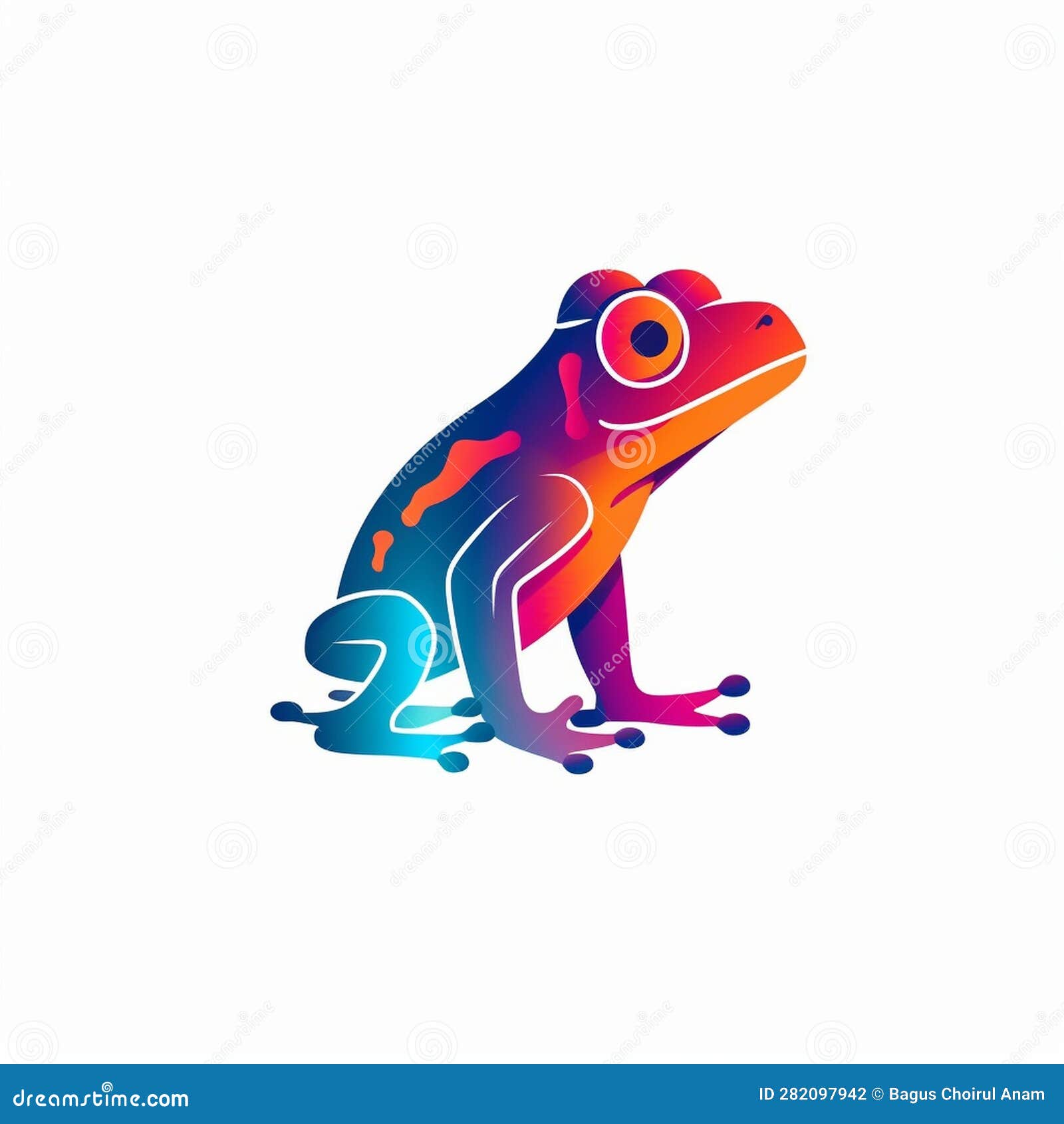 Minimalist Colored Frog 2D Illustration Stock Illustration ...