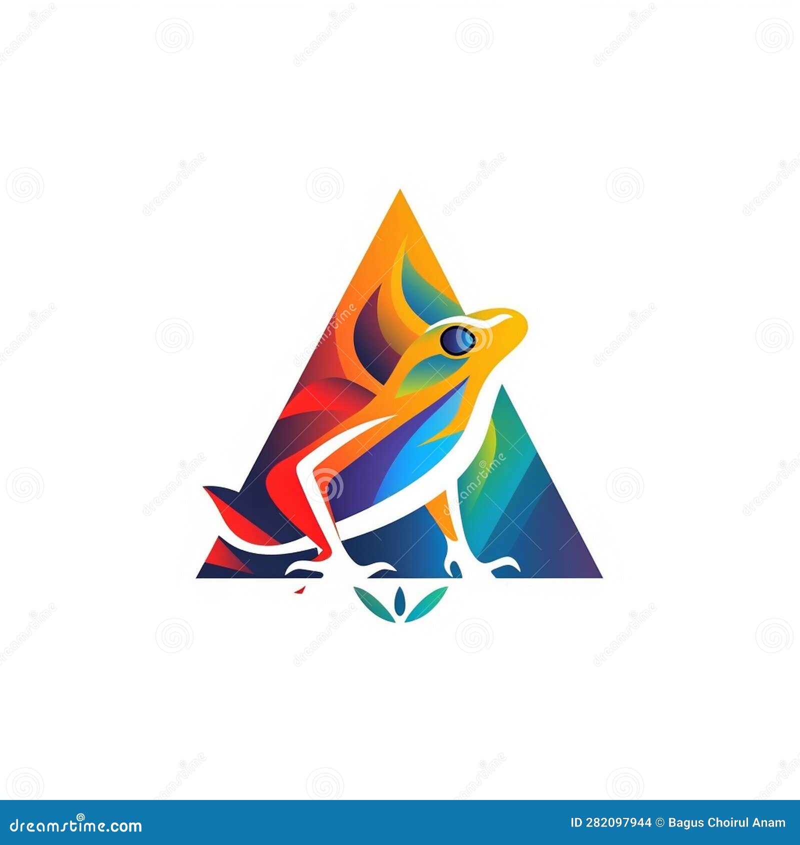 Minimalist Colored Frog 2D Illustration Stock Illustration ...