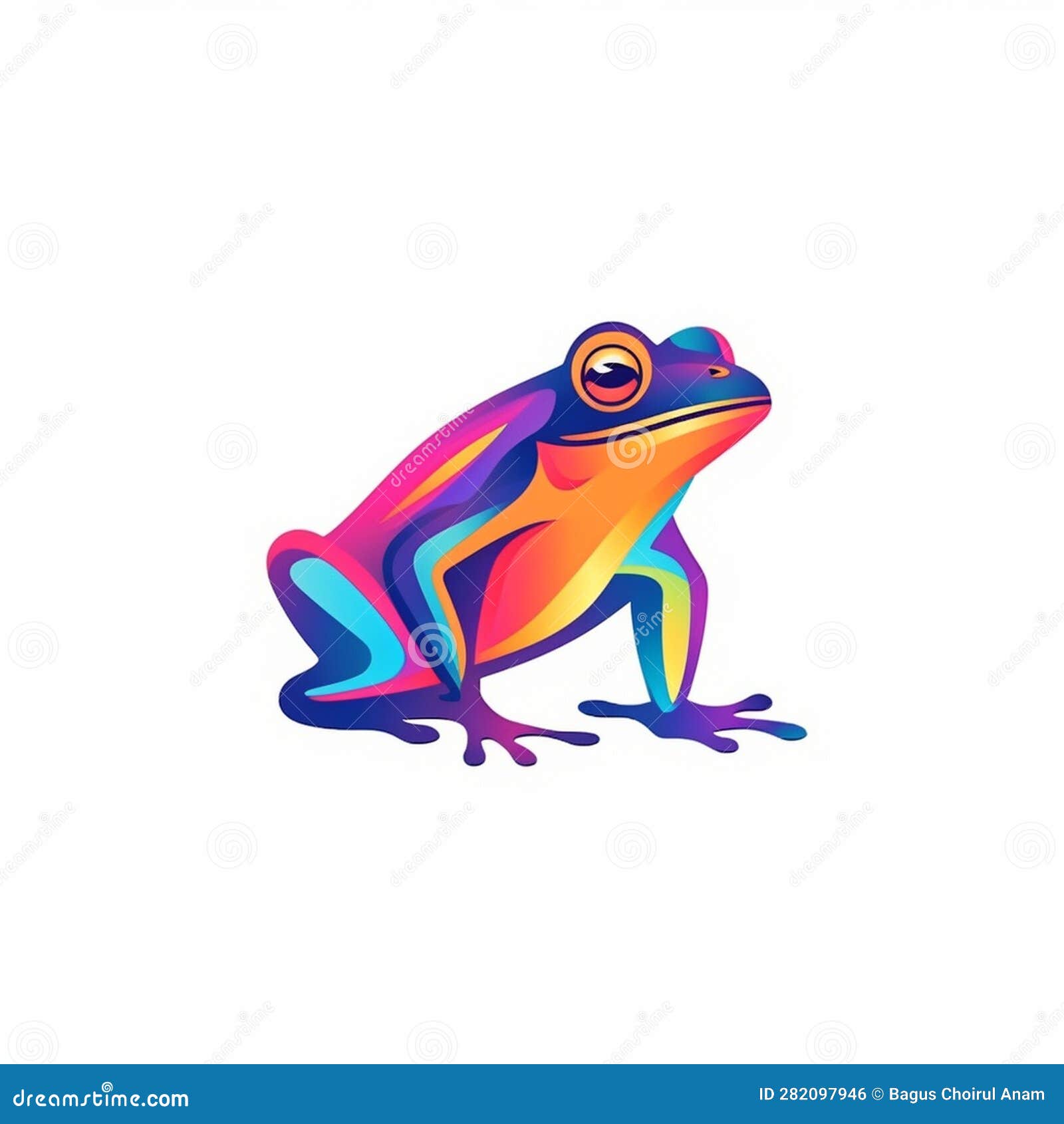 Minimalist Colored Frog 2D Illustration Stock Illustration ...