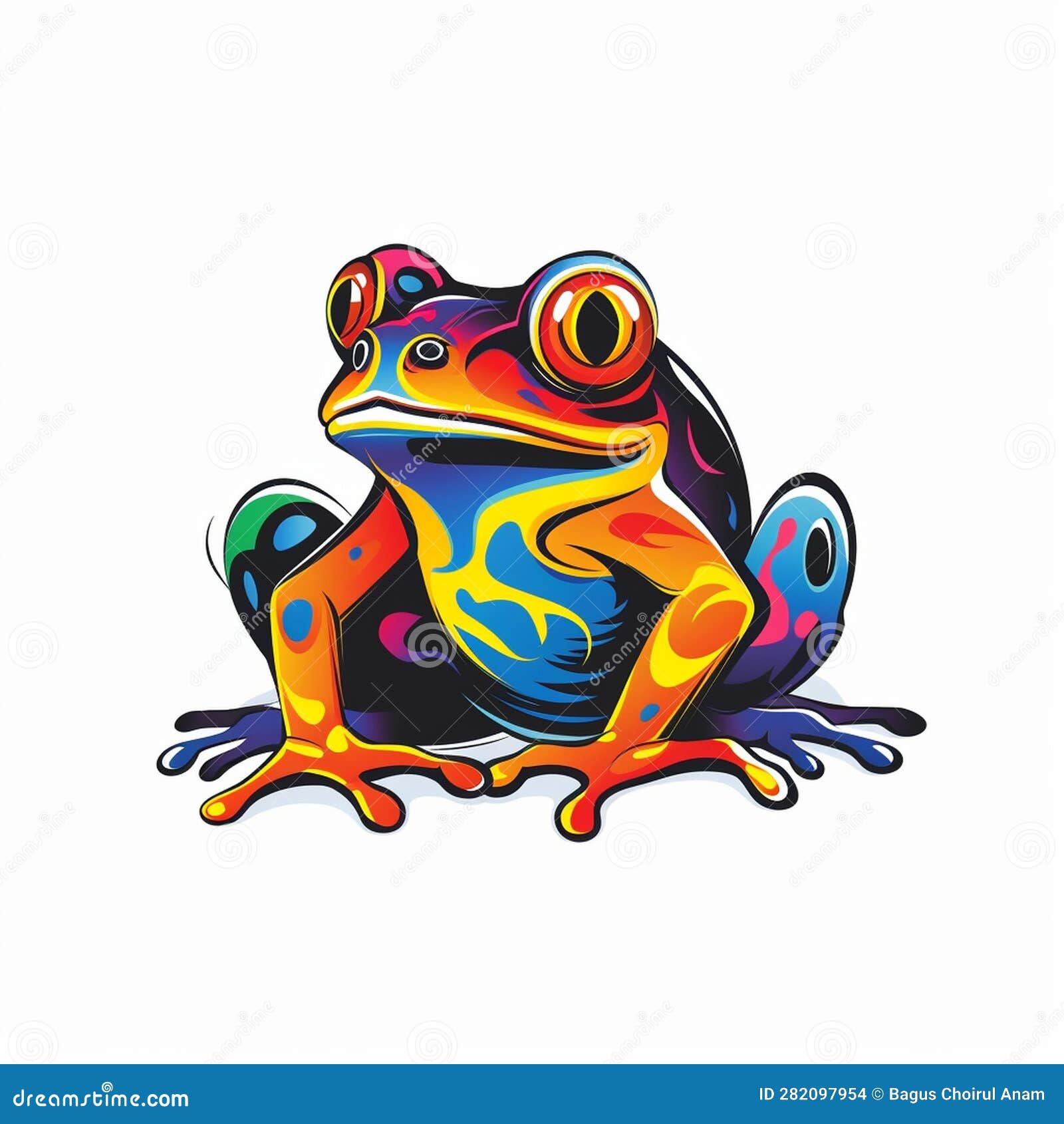 Minimalist Colored Frog 2D Illustration Stock Illustration ...