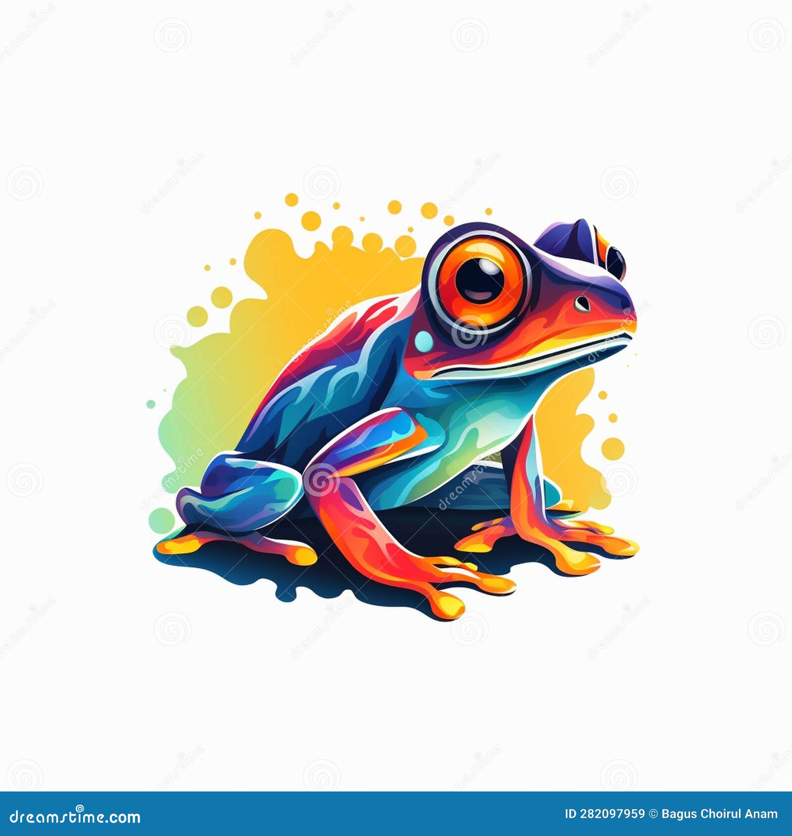 Minimalist Colored Frog 2D Illustration Stock Illustration ...