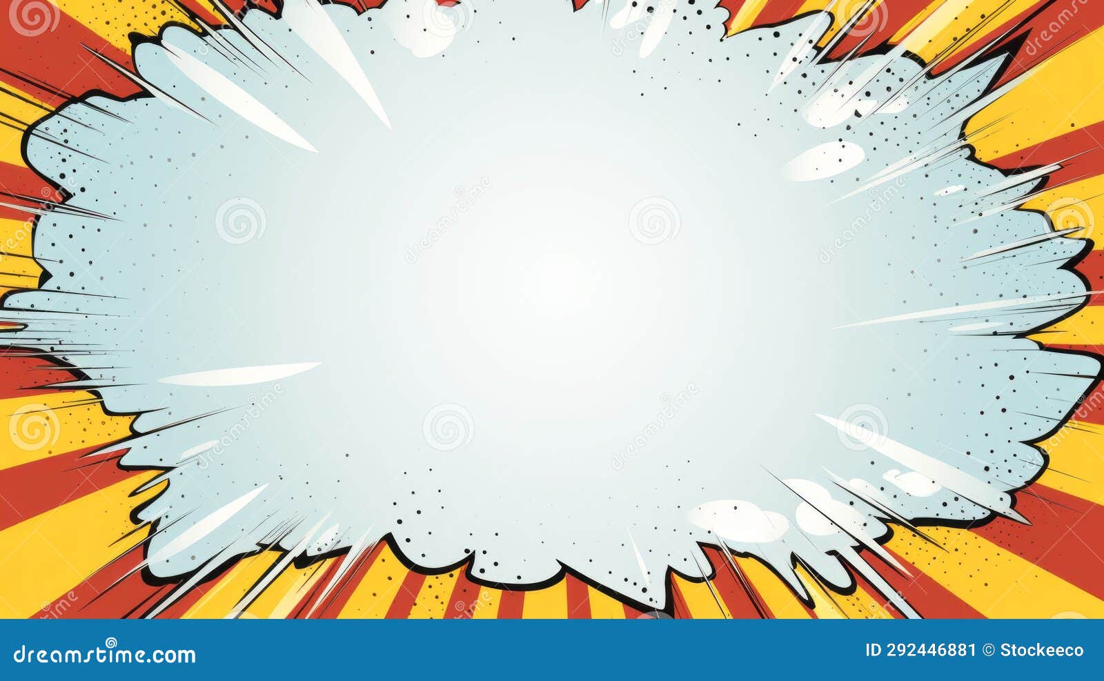 Minimalist Comic Explosion Splash with Decorative Borders Stock ...