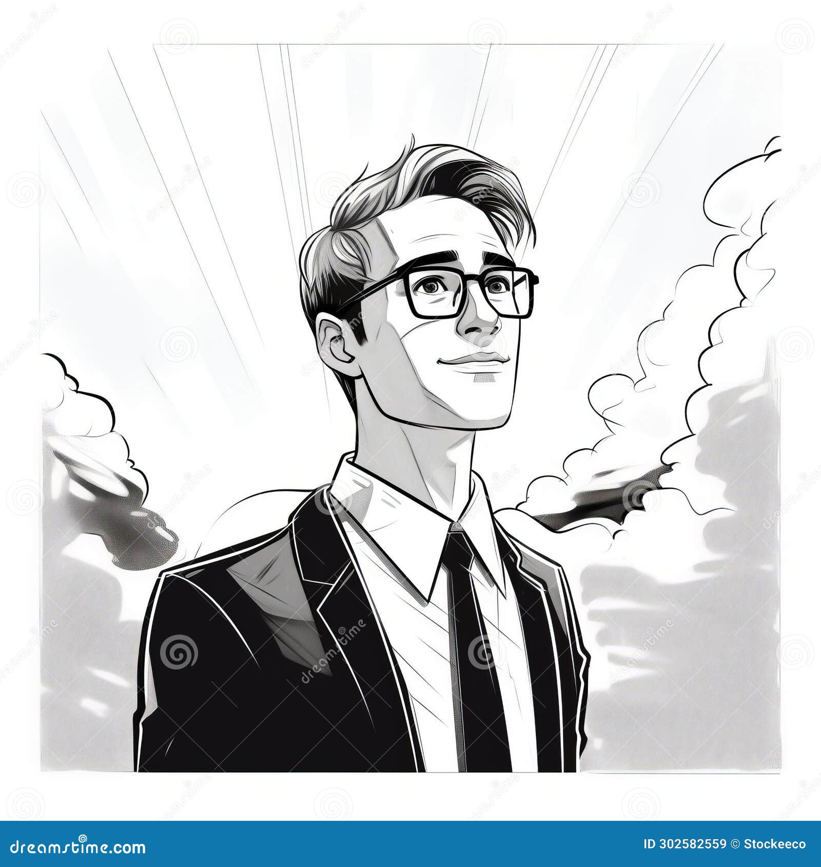 Minimalist Comic Portrait: Project Manager in a Warehouse Stock ...