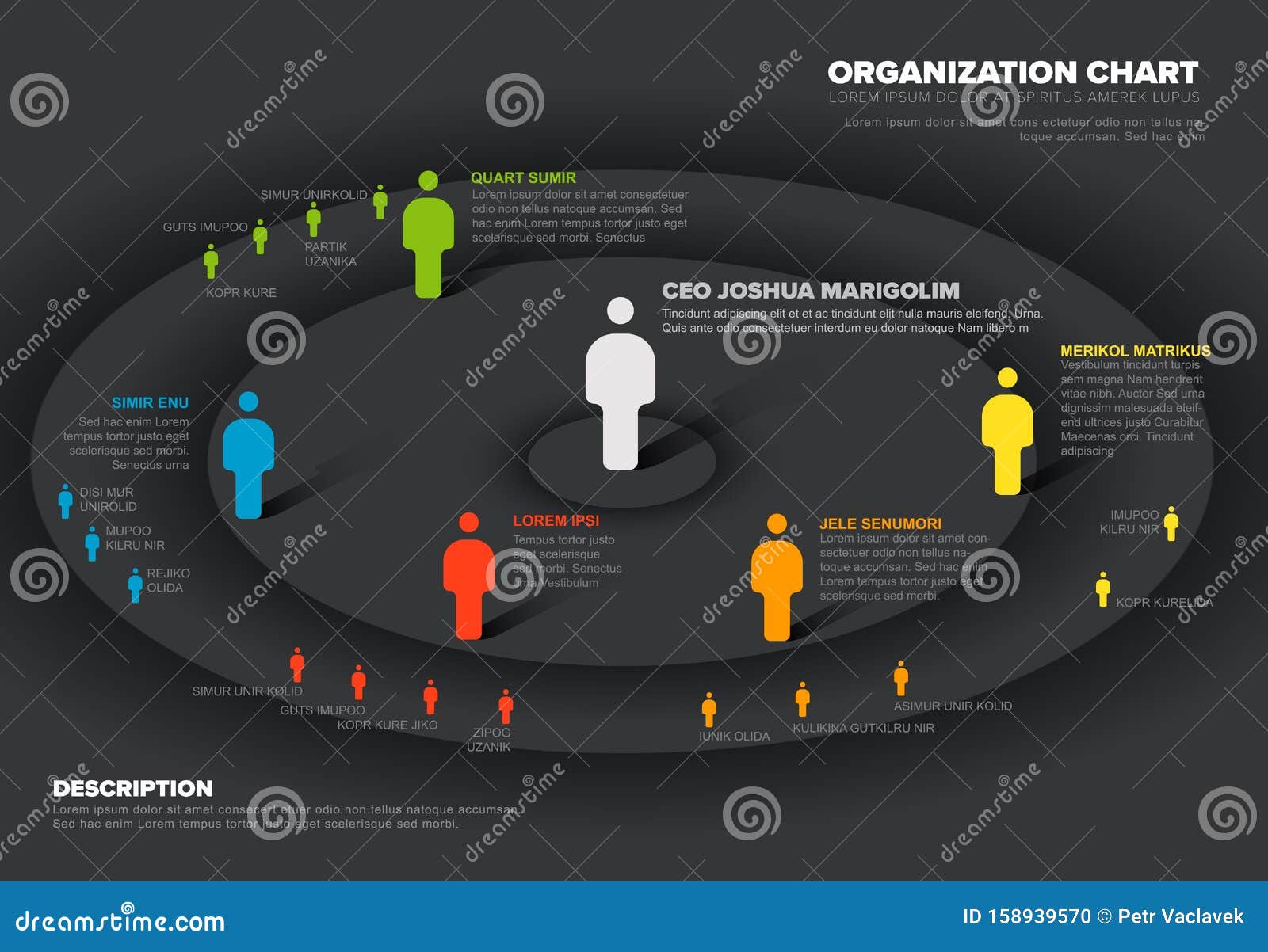Minimalist Company Organization Hierarchy Schema - Dark Version Vector ... Minimalist Company Organization Hierarchy Schema - Dark Version Vector ...