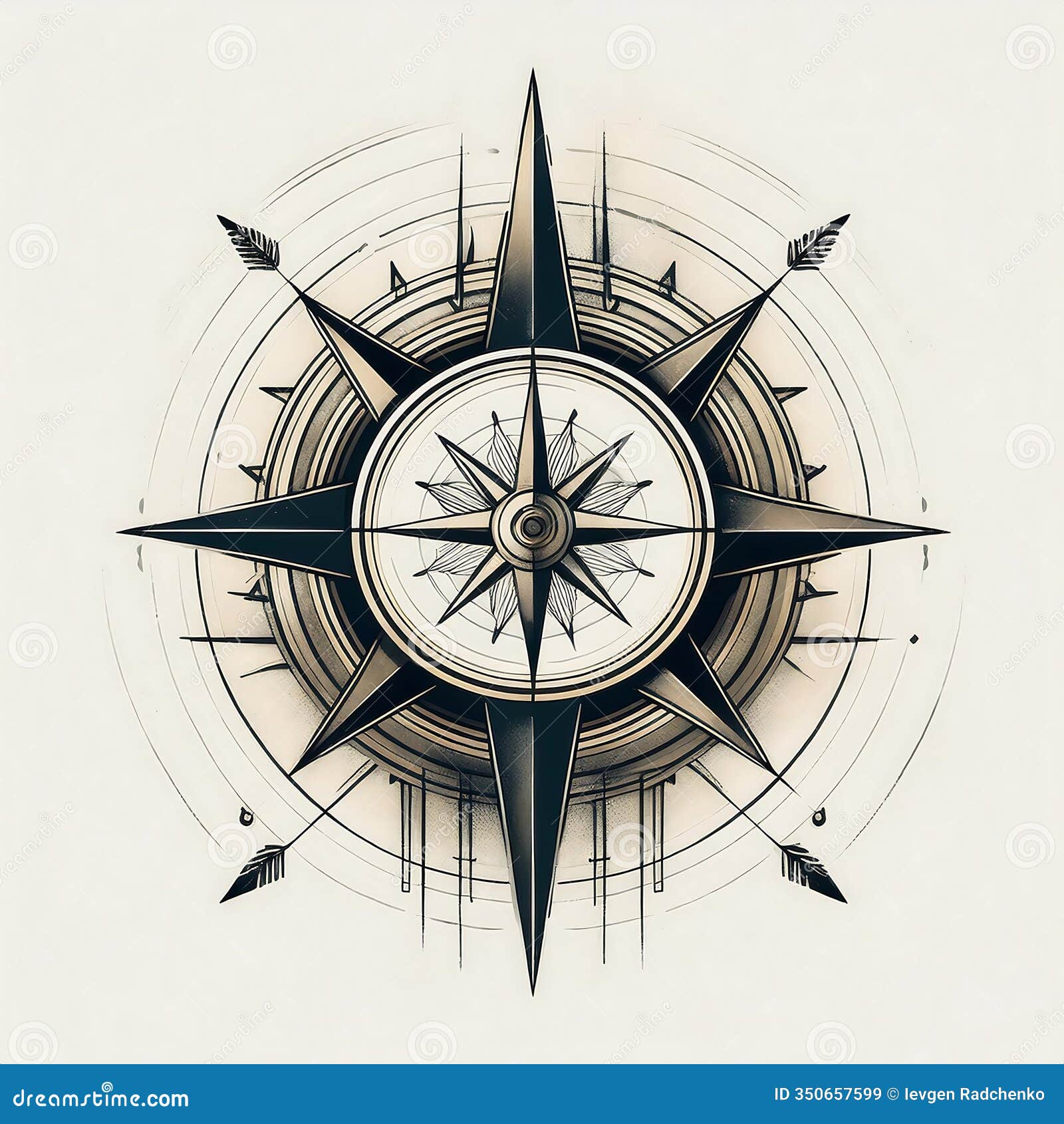 Minimalist Compass Design with Clean Lines and a Unique Typography ...