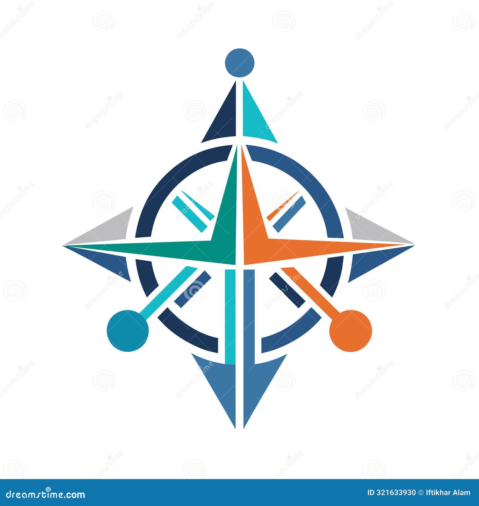 A Minimalist Compass Logo with Four Points Symbolizing Connection, a ...