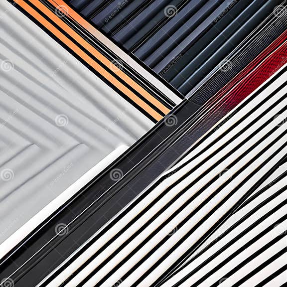 A Minimalist Composition of Diagonal Stripes in Bold, Primary Colors ...