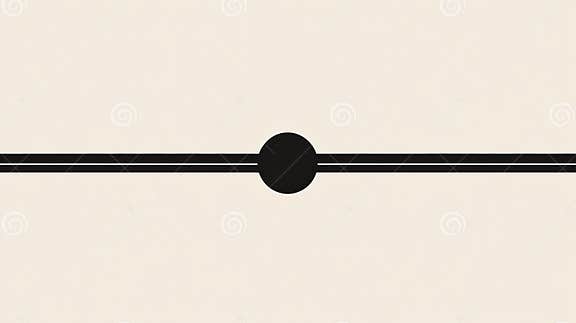 Minimalist Artwork Featuring Black Lines and a Central Circle on a ...