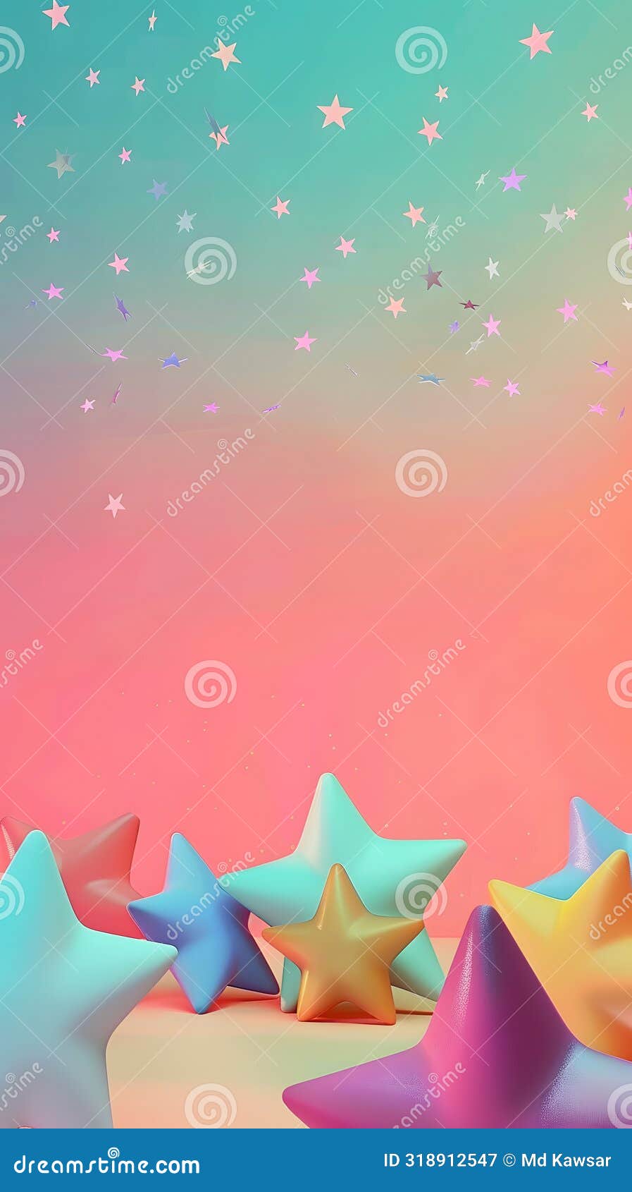 Whimsical CGI Stars in Pastel Skies, Ai Generated Editorial Photography ...