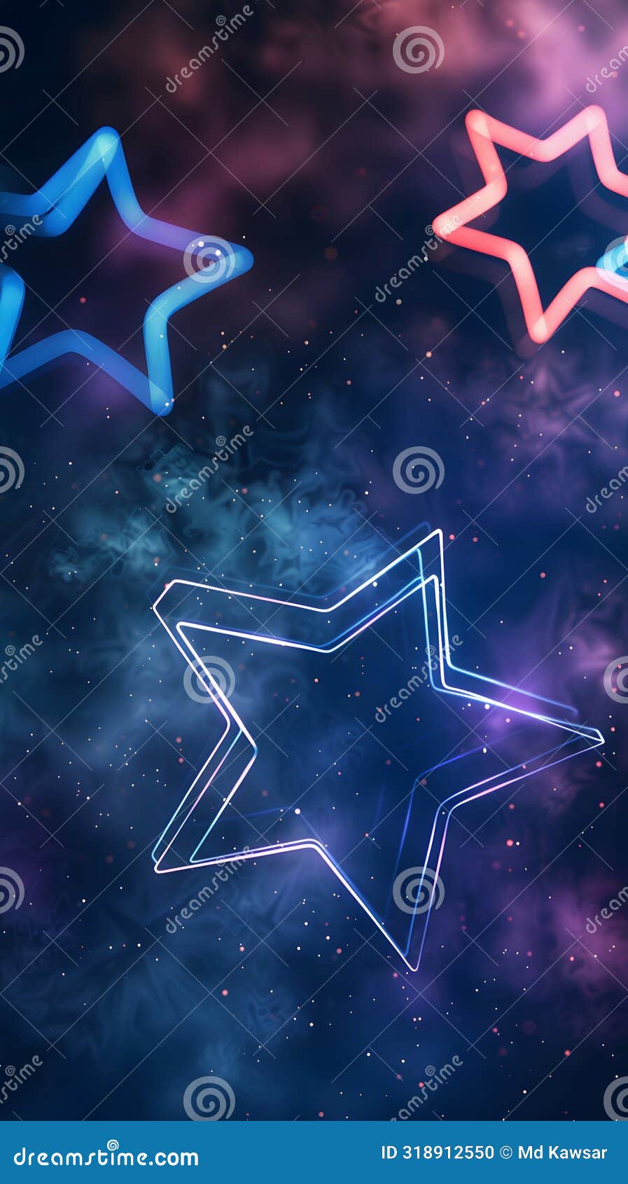 Colorful Neon Star Patterns in Cosmic Setting, Ai Generated Editorial ...