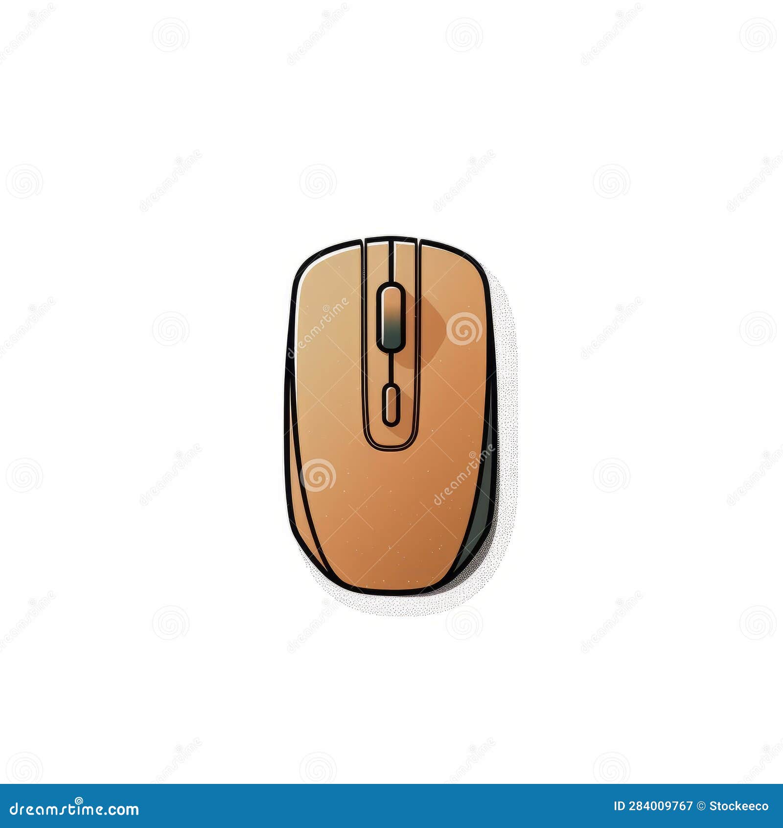 Minimalist Computer Mouse Icon: Flat Digital Illustration in Light ...