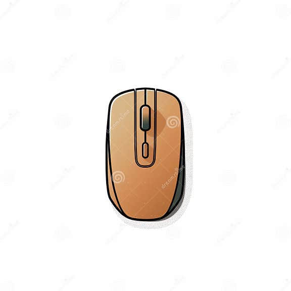 Minimalist Computer Mouse Icon: Flat Digital Illustration in Light ...