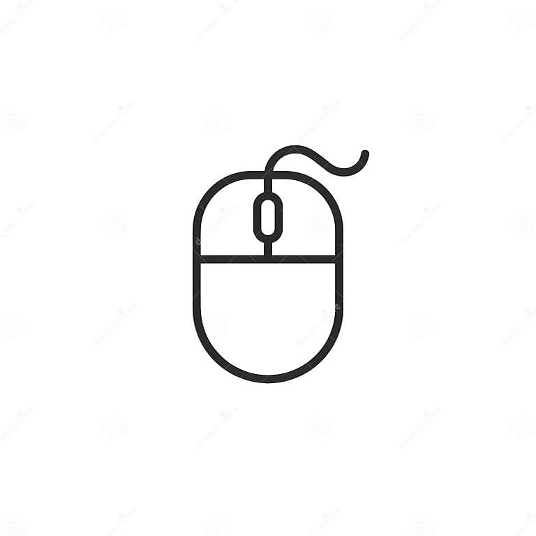 Minimalist Computer Mouse Icon with Outline Design Stock Illustration ...
