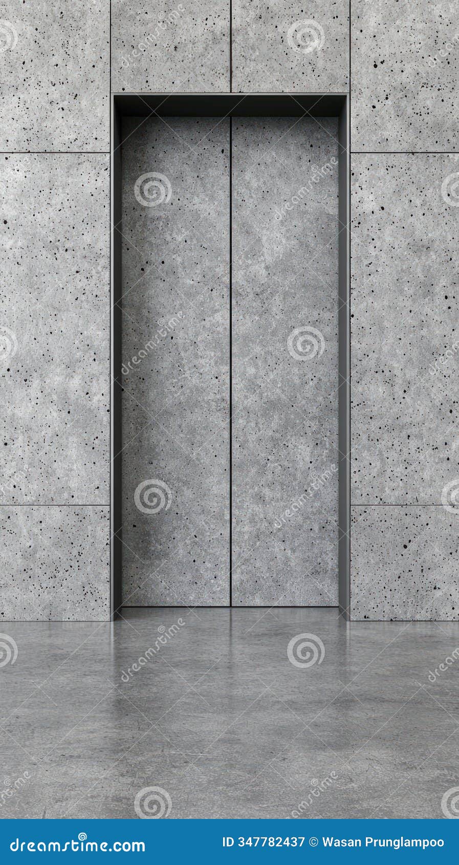Minimalist Concrete Elevator Entrance in Modern Architecture Stock ...
