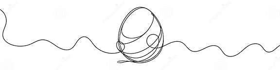 Minimalist Continuous One Line Drawing Creating a Simple Egg Stock ...