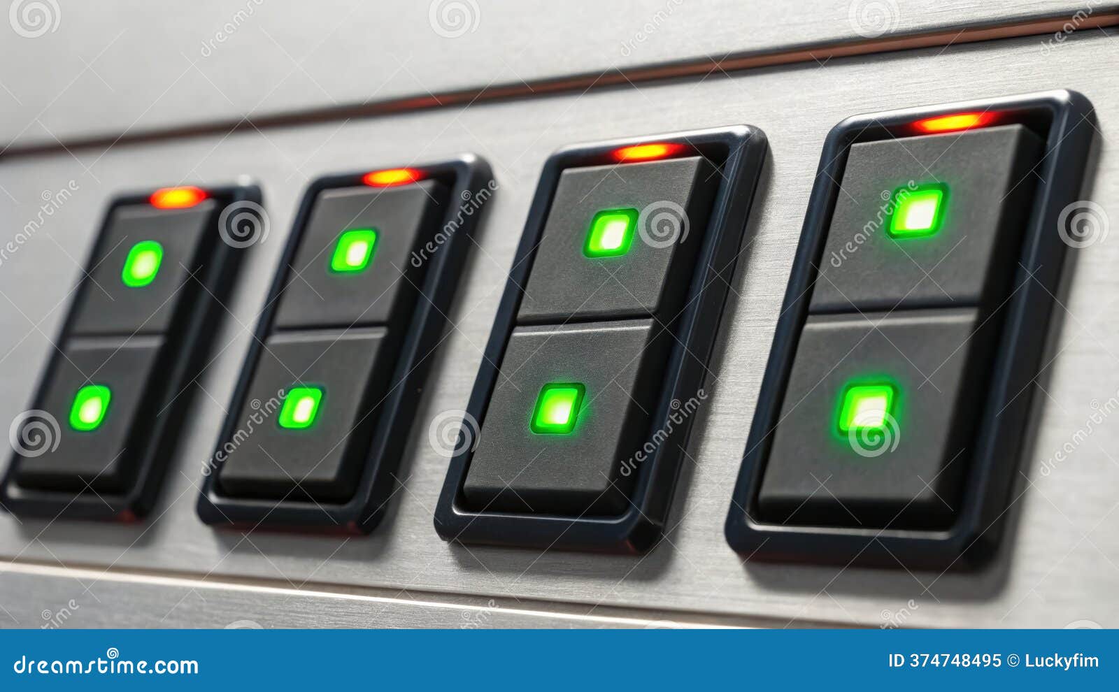 Minimalist Control Panel Featuring Green And Red Lights Visualizing ...