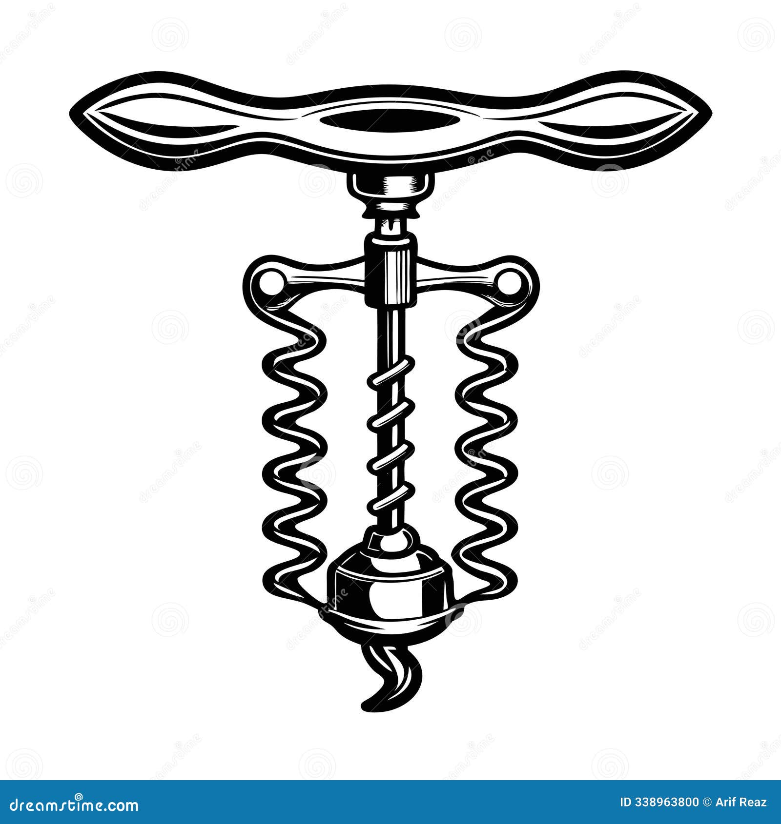 Corkscrew Silhouette On Black Background Vector Illustration ...