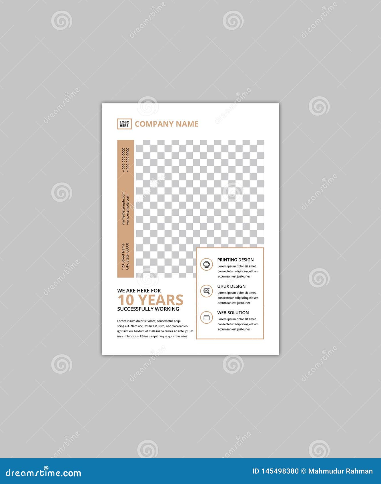 Minimalist A5 Corporate Flyer Template Stock Illustration ...