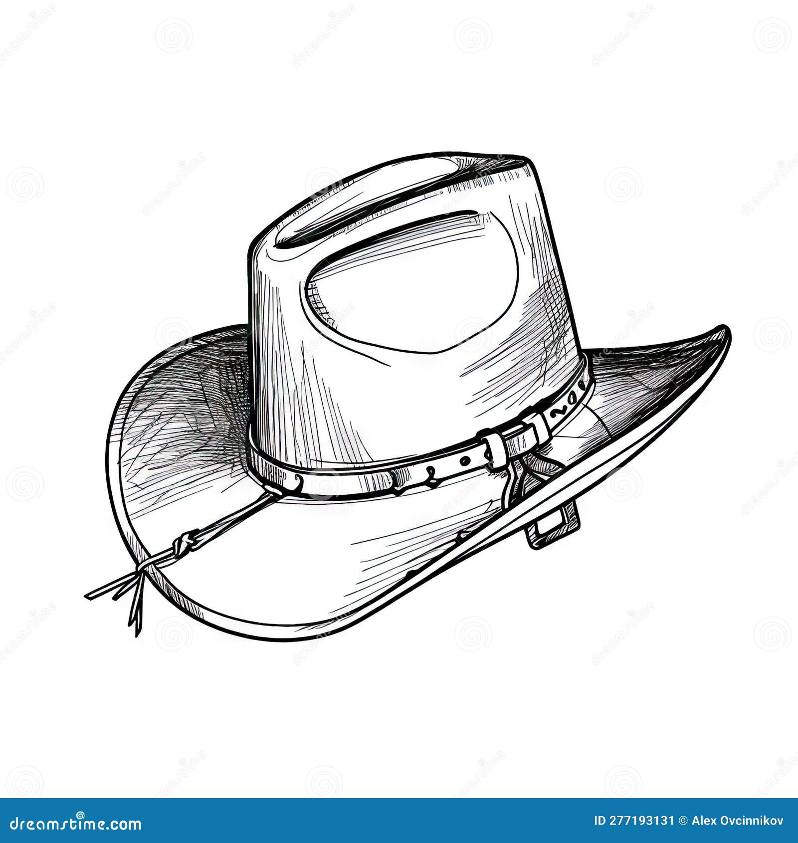 Minimalist Cowboy Hat Line Drawing for Design Projects. Stock ...