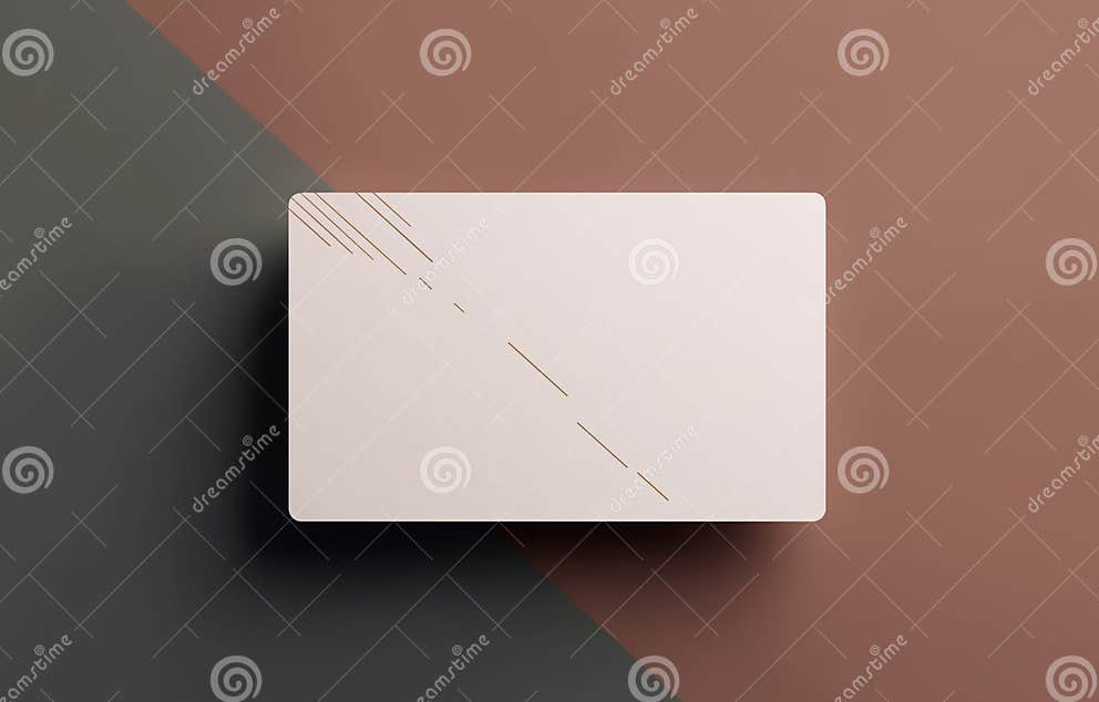 Minimalist Cracked Rectangular Card on Two-tone Surface with Geometric ...