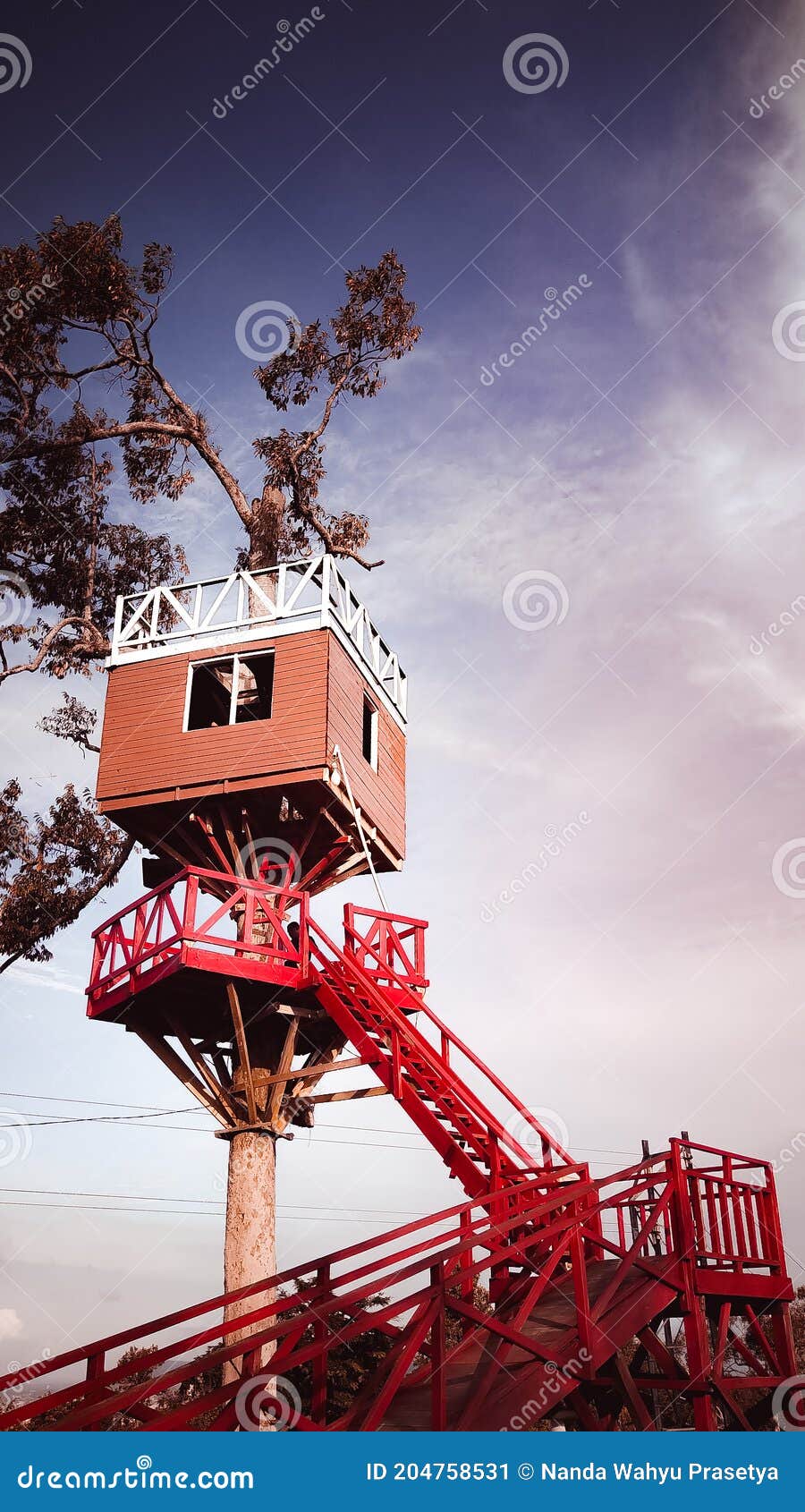 Minimalist Cube-shaped Tree House Stock Image - Image of painting ...