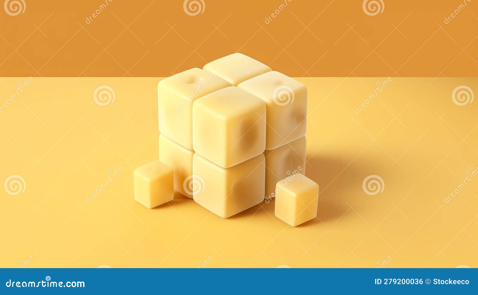 Minimalist Cube Silk Design in Custard Stock Illustration ...