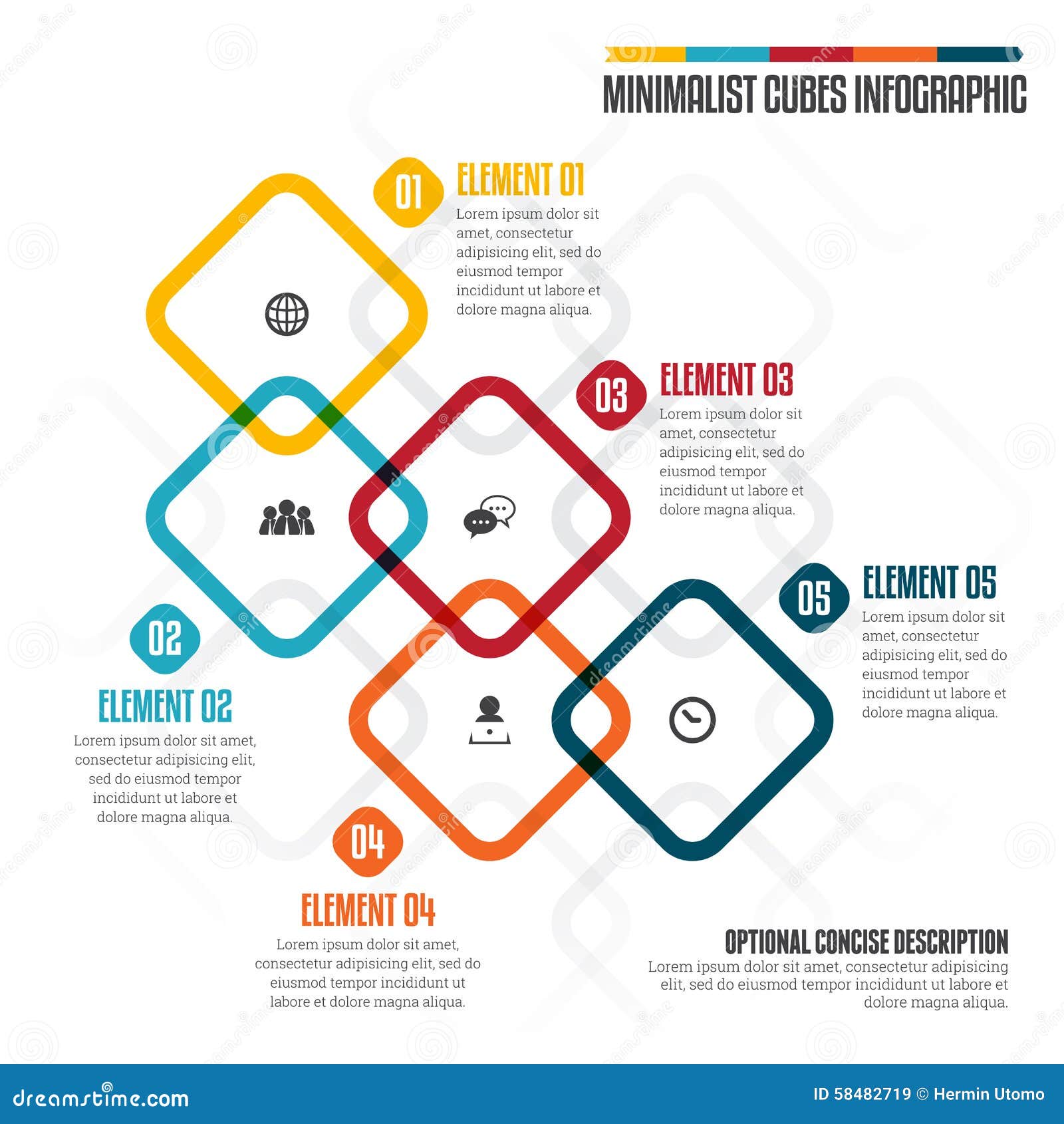Minimalist Cubes Infographic Stock Vector - Illustration of infographic ...
