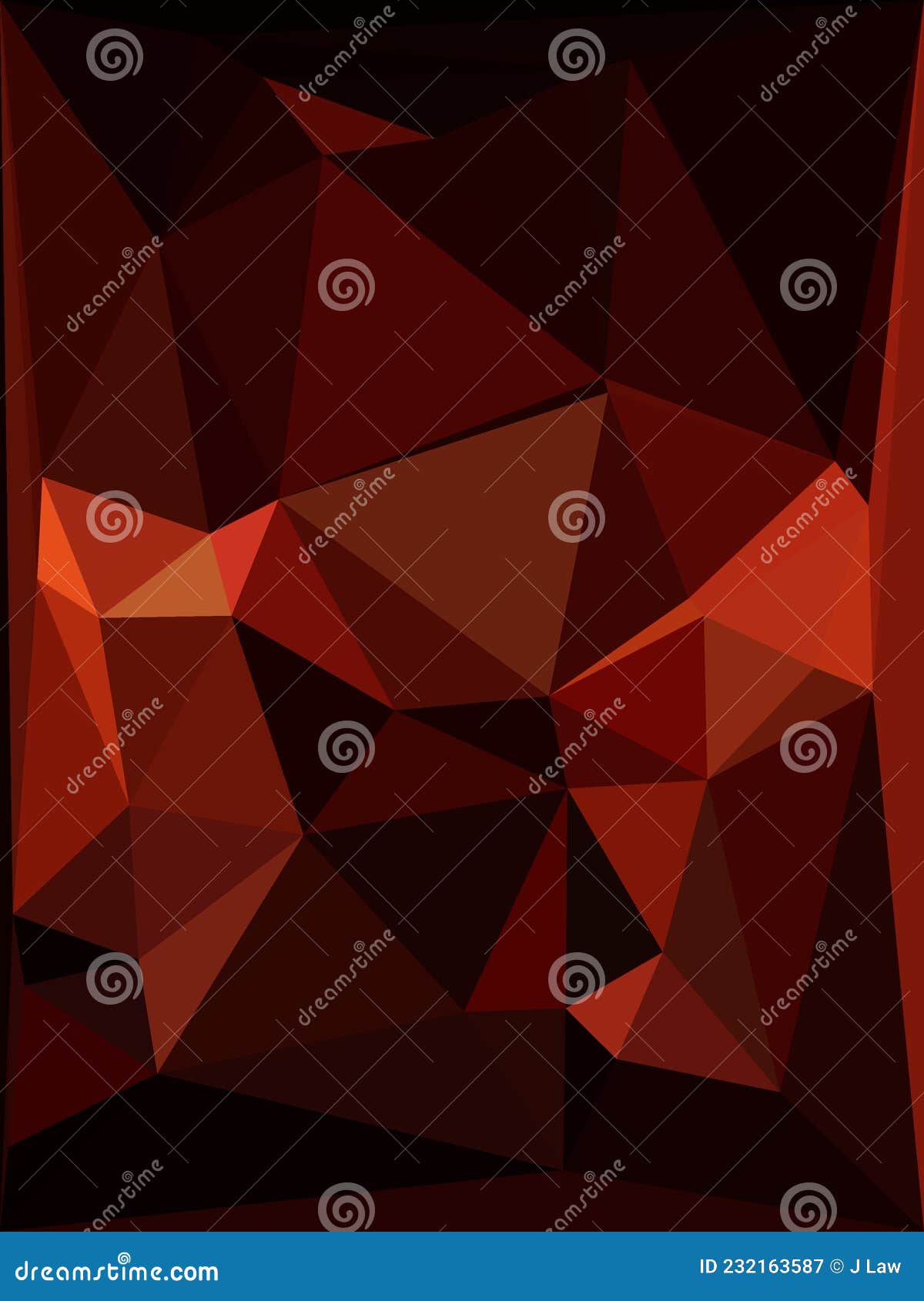 Minimalist Cubist Triangular Mosaic Red Orange and Yellow Colours Stock ...
