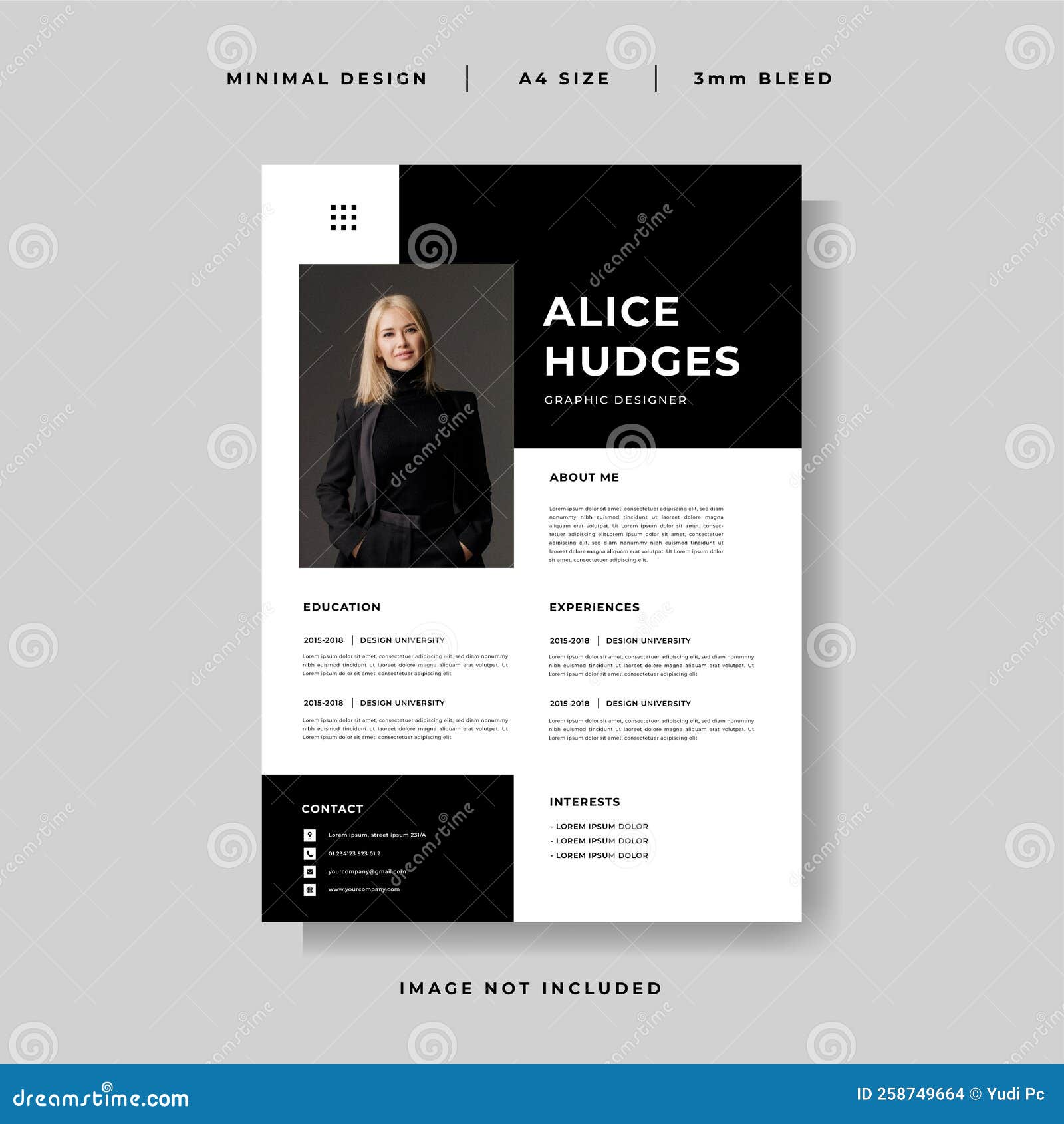 Minimalist Curriculum Vitae Design Vector Template Stock Vector ...