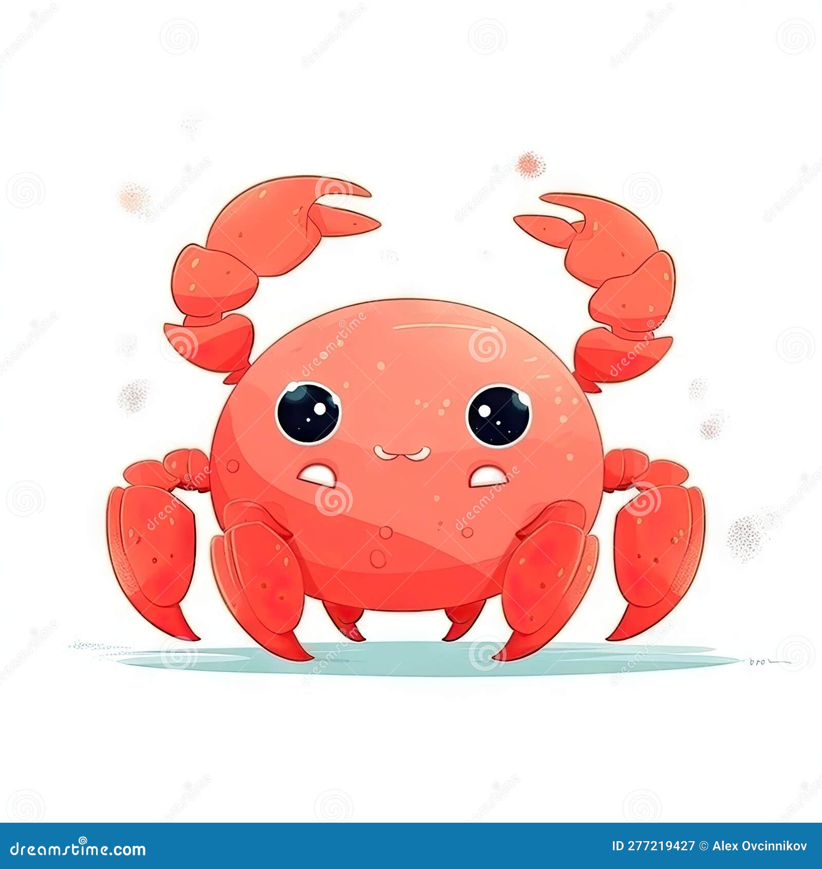 Minimalist Cute Crab Drawing on White Background for Invitations and ...