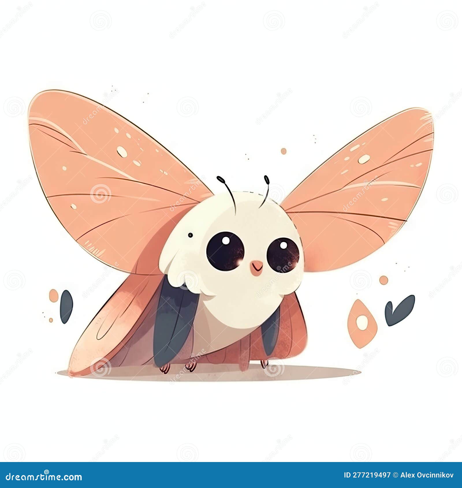 Cute Moth Silhouette Line Art Cartoon Vector Illustration Motif Set ...