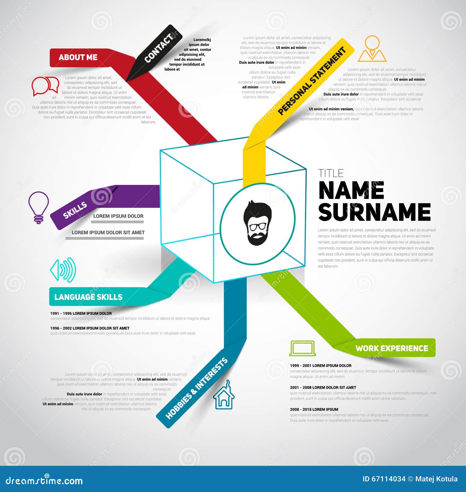 Minimalist CV, Resume Template Stock Illustration - Illustration of ...