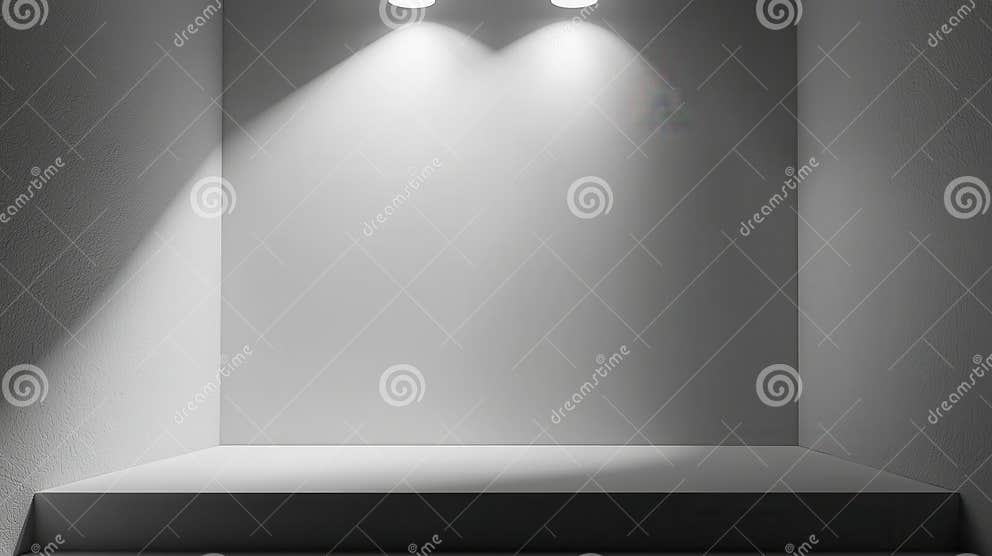 Minimalist 3D Blank Surface with Spotlight Above Stock Illustration ...