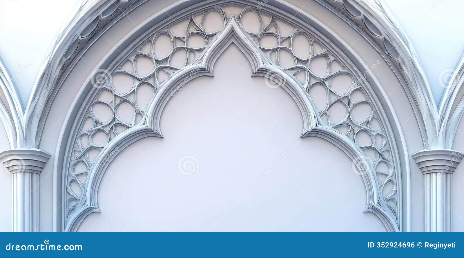 Minimalist 3D Gothic Frame Featuring Elegant Arches and Glass Stock ...
