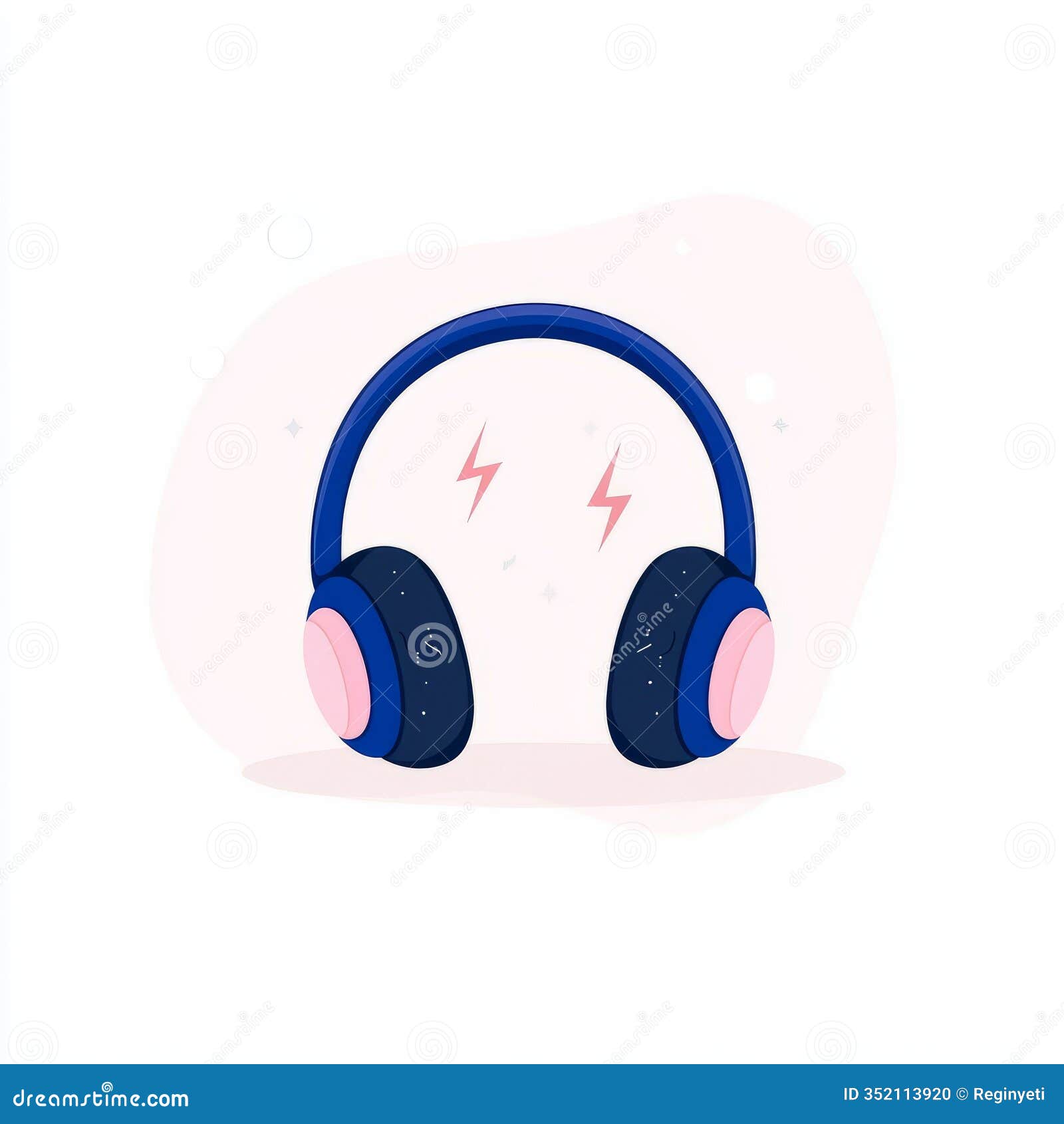 Minimalist 2D Headphone Store Logo with Lightning Bolts in Triangular ...