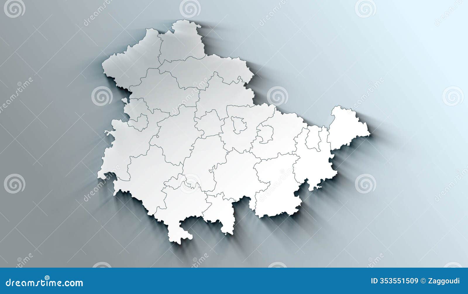 Thuringia Administrative And Political Vector Map With Flag ...