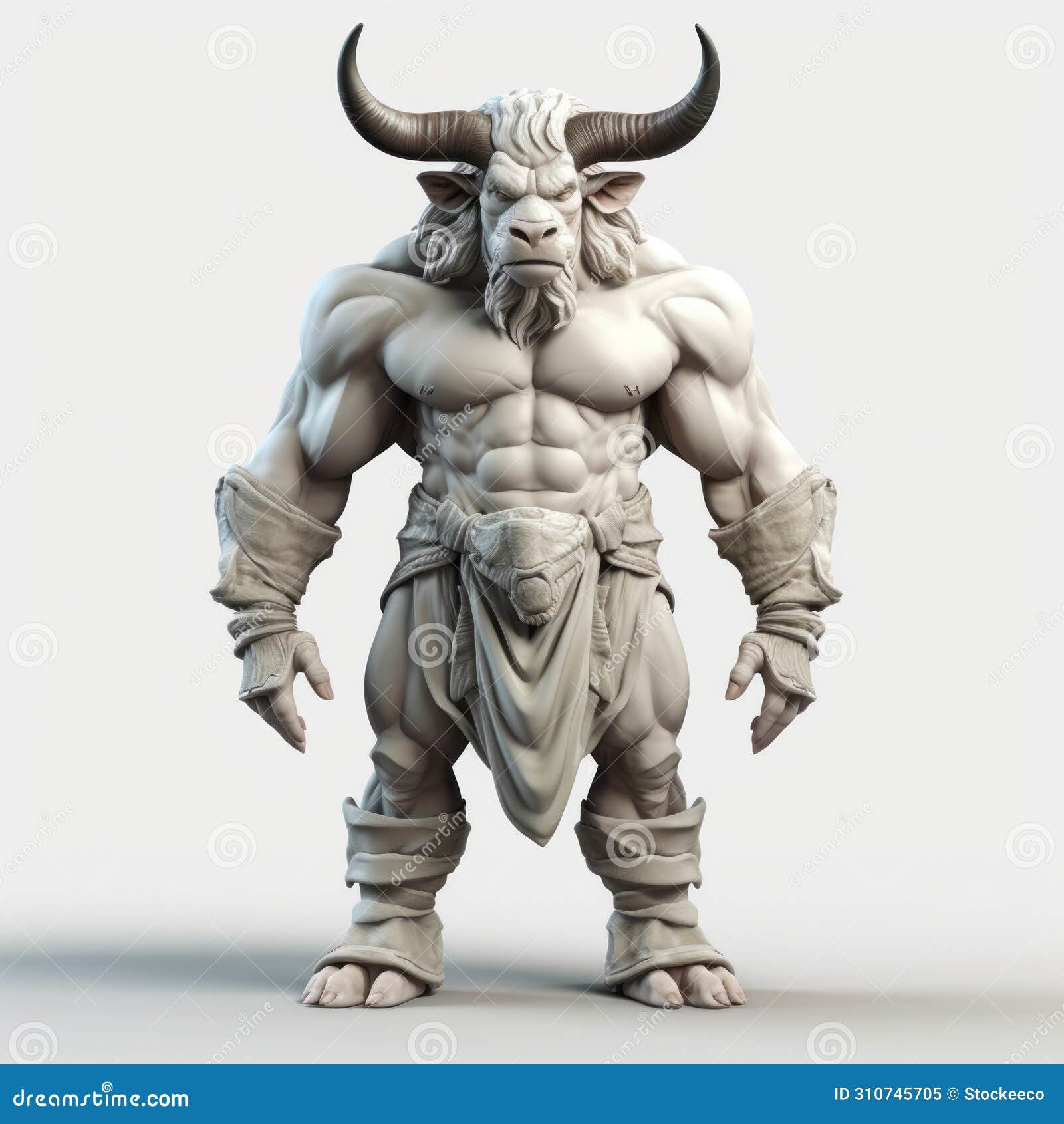 Stylized Minotaur In Black And White Isolated Stock Image ...