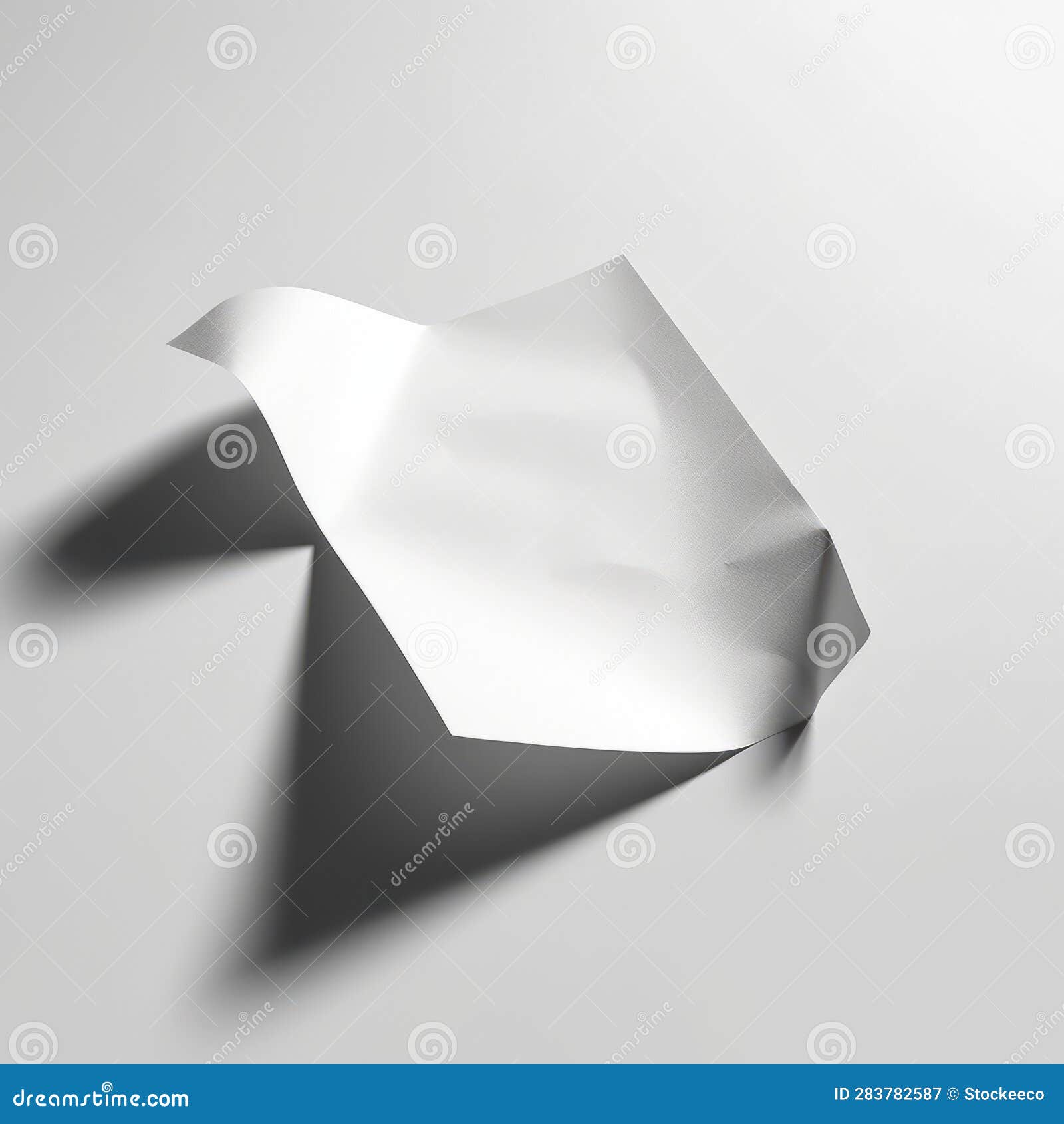 Minimalist 2d Paper Illustration with Diagonal Shadow on White ...