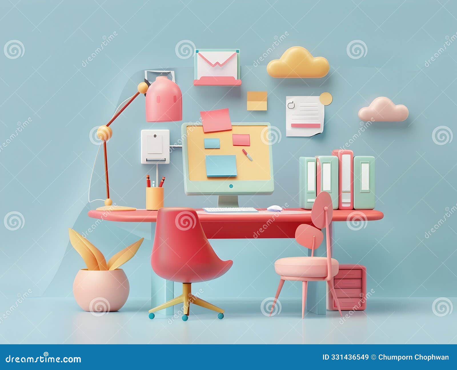 Minimalist 3D Rendered Help Desk with Troubleshooting Tools and ...