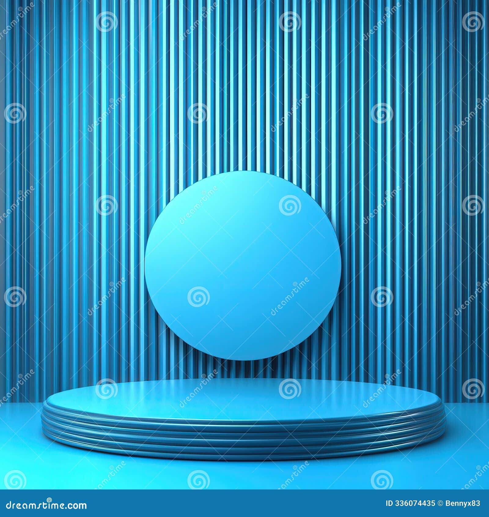 Blue Abstract Stage with Circular Background. Stock Illustration ...