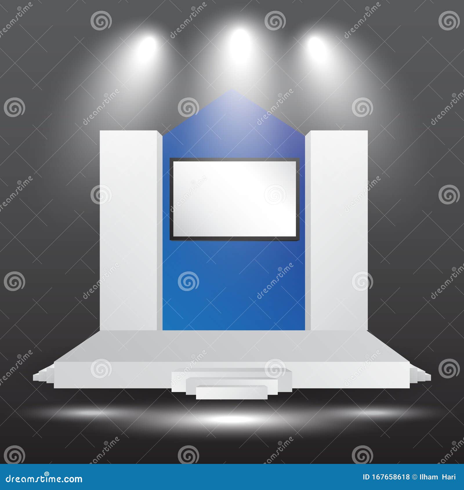 Minimalist 3d Stage Performance Presentation Exhibition with Blank LED ...