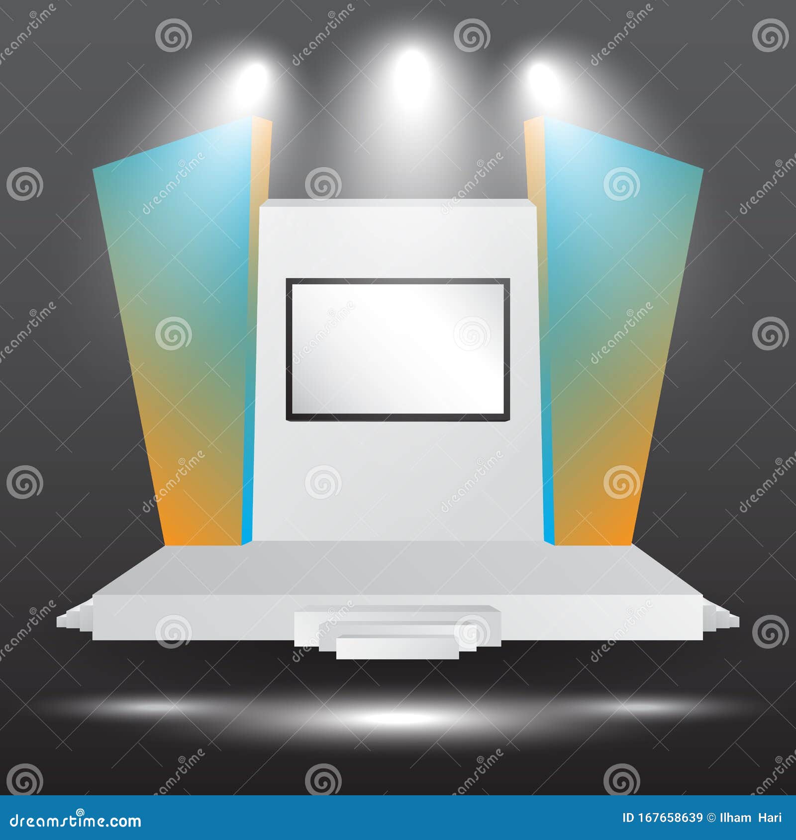 Minimalist 3d Stage Performance Presentation Exhibition with Blank LED ...