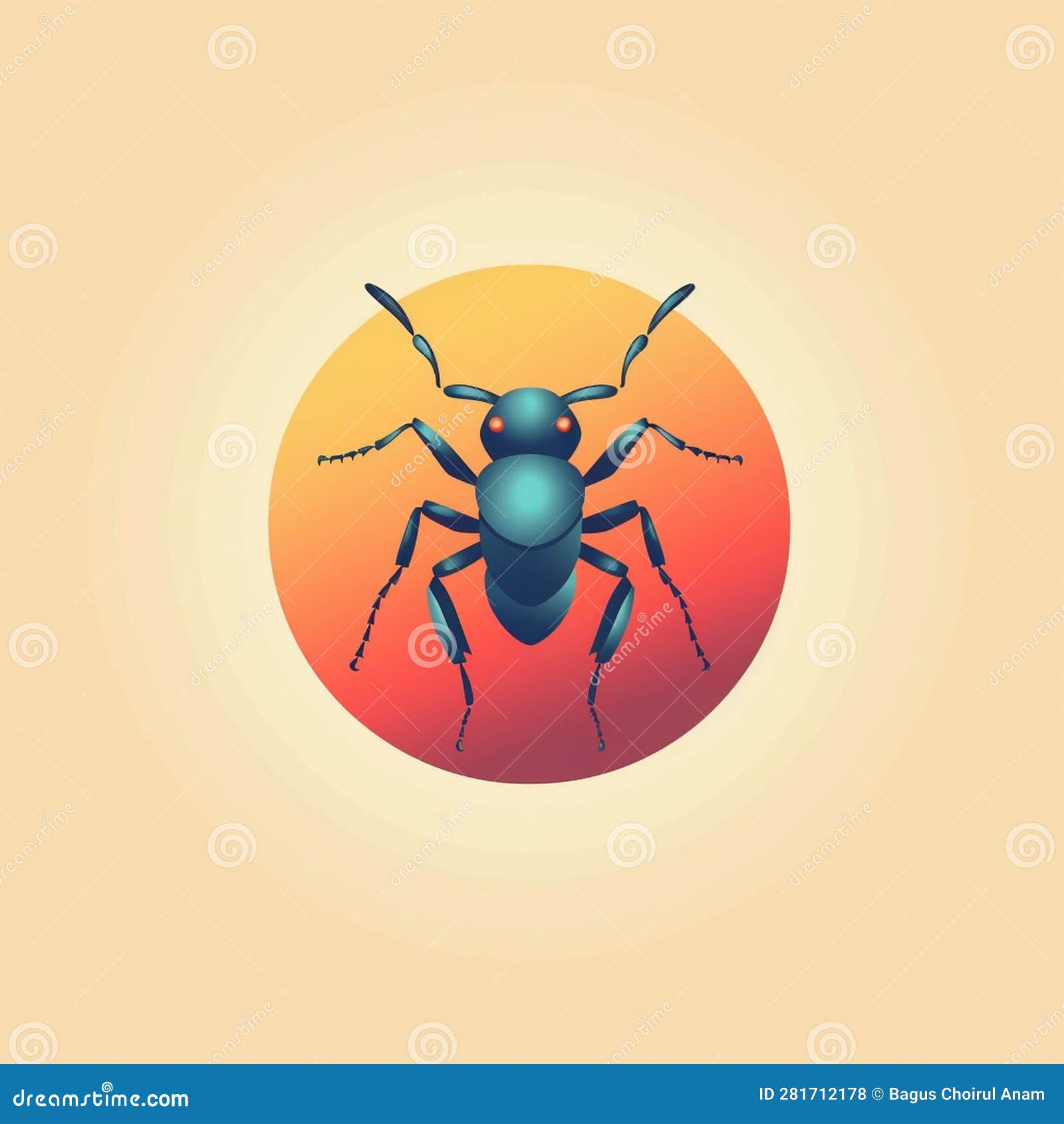 The Minimalist Vector Ant Icon Stock Illustration - Illustration of ...