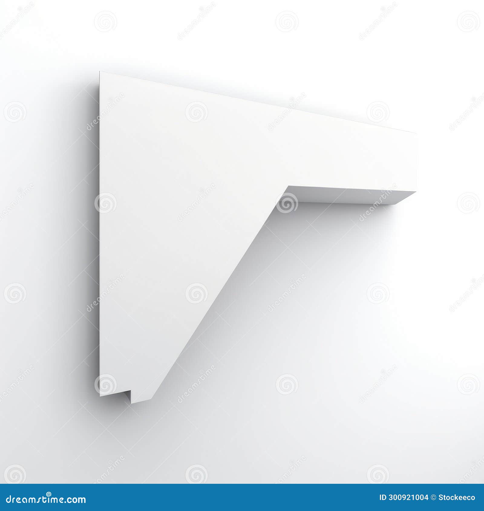 Minimalist 3d White Bracket Wall Art in Architectural Perspective Stock ...